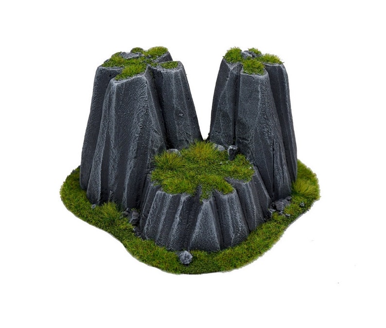 Wargame terrain 6 Rock Set PAINTED FLOCKED Miniature | Etsy
