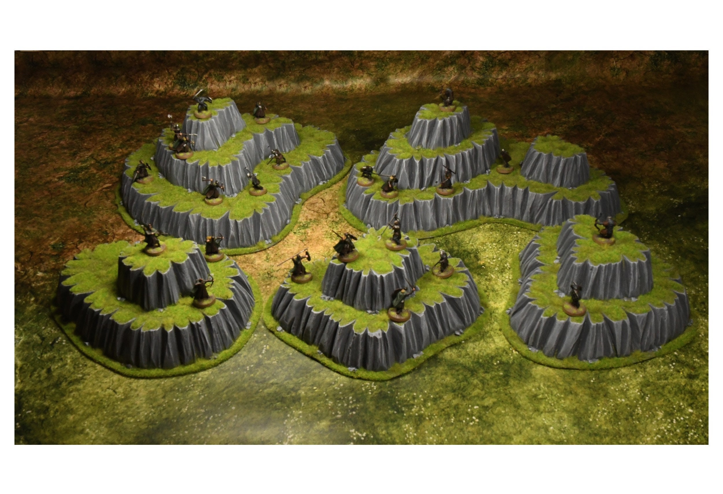 Wargame terrain 5 Stepped Hill set PAINTED FLOCKED | Etsy
