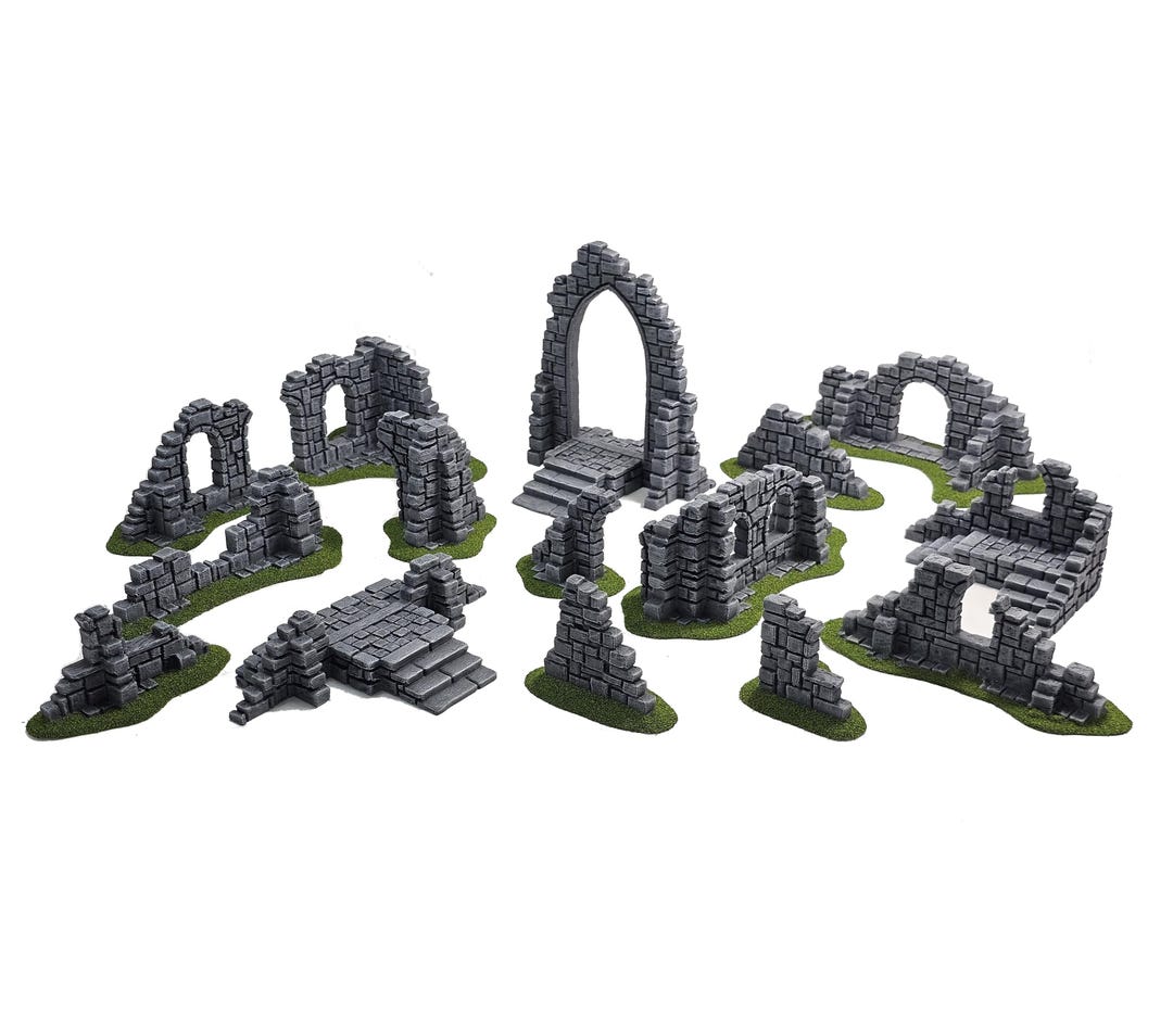 Ancient Ruined City – 15 Ruins Set – Wargame Terrain-miniature ...