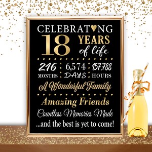 Printable 18th Birthday Signs, Hello 18, Cheers to 18 Years, 18th ...