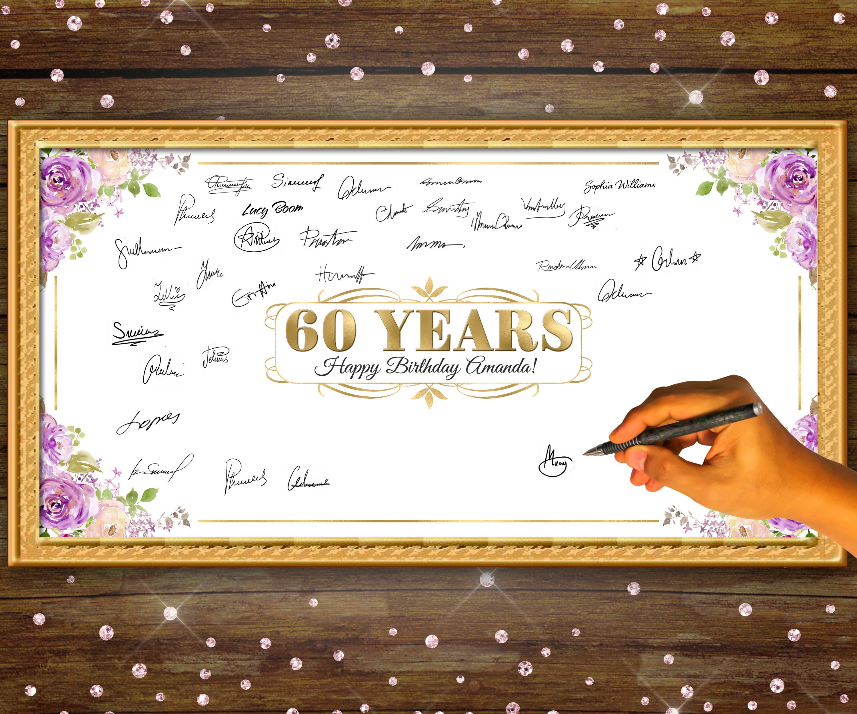 Birthday Guestbook Sign Signature Poster Signing Poster - Etsy