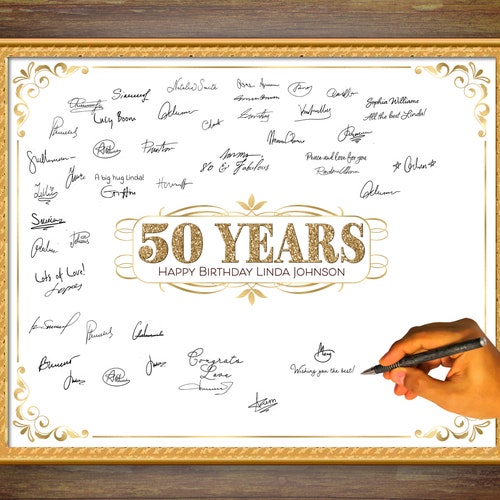 Birthday Guestbook Sign Signature Poster Signing Poster - Etsy