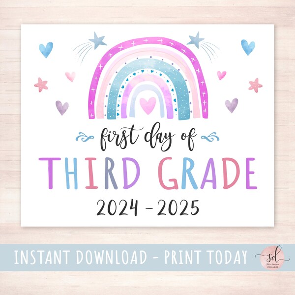 3rd Grade Sign - Etsy