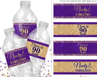 90th Birthday Labels - Etsy