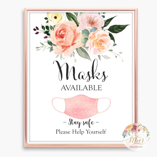 Please Take A Mask Sign Printable Wear A Mask Wedding - Etsy