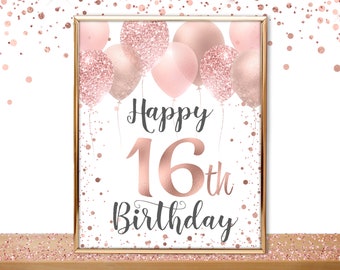 16th Birthday Printable Sign - Etsy