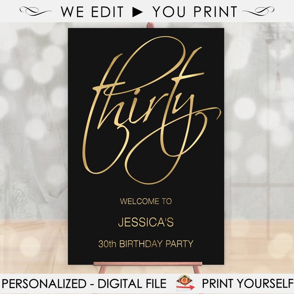 30th Birthday Sign in Board - Etsy