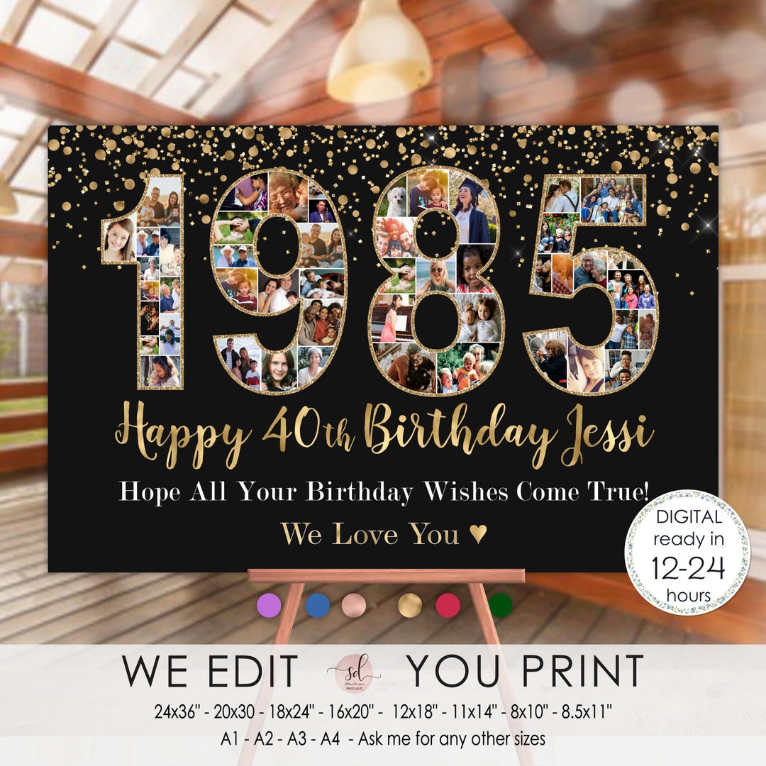 1985, 40th Birthday Photo Collage, 40th Anniversary, 1985 Poster, 1985 ...
