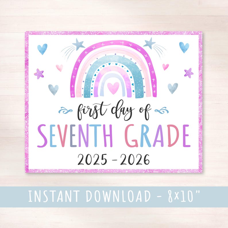 Letrero del primer día de séptimo grado: Accesorio fotográfico de ...