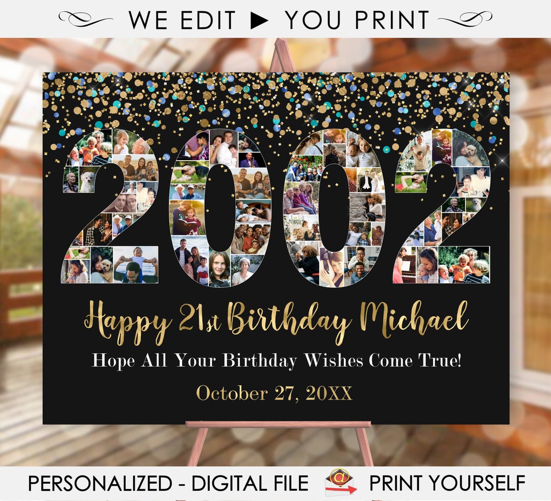 2002 Collage 21st Birthday Photo Collage 21st Anniversary - Etsy