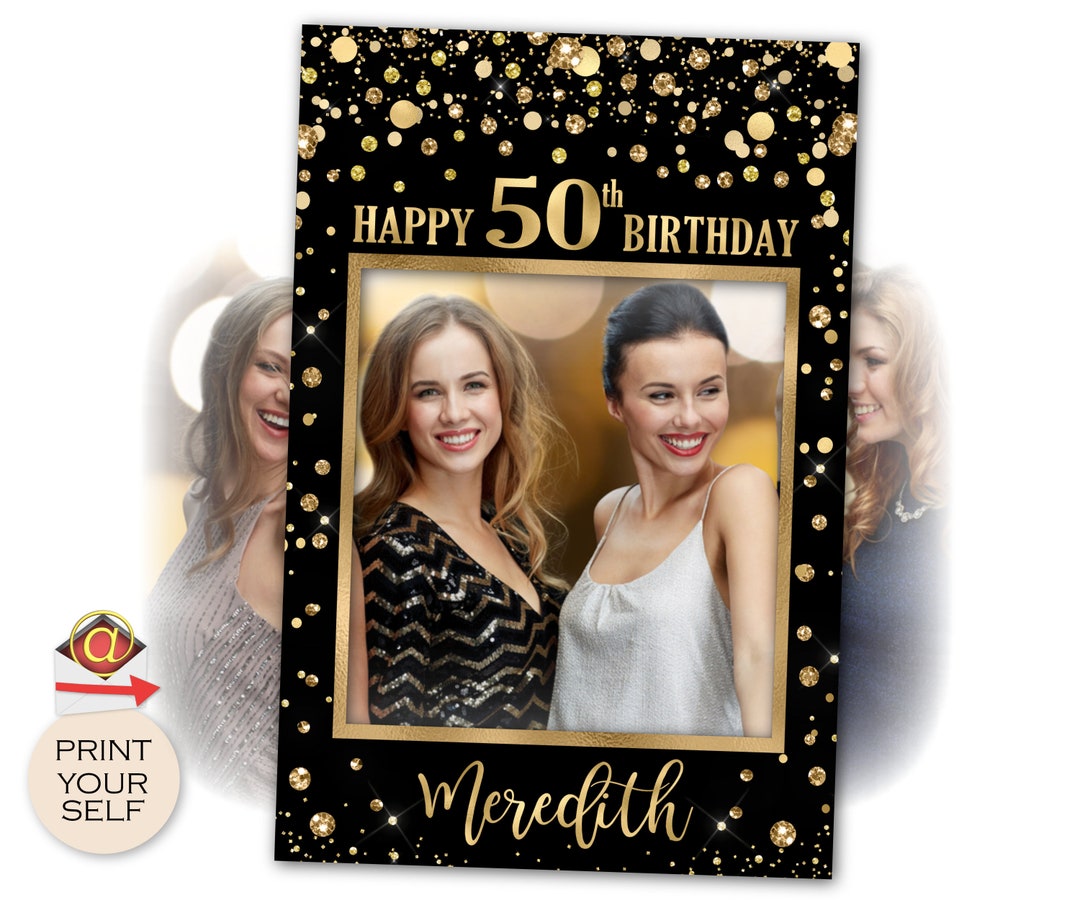Black Gold Photo Booth Frame Birthday Photo Prop Frame - Etsy