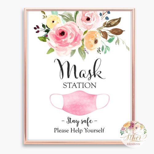 Please Take A Mask Sign Printable Wear A Mask Wedding - Etsy