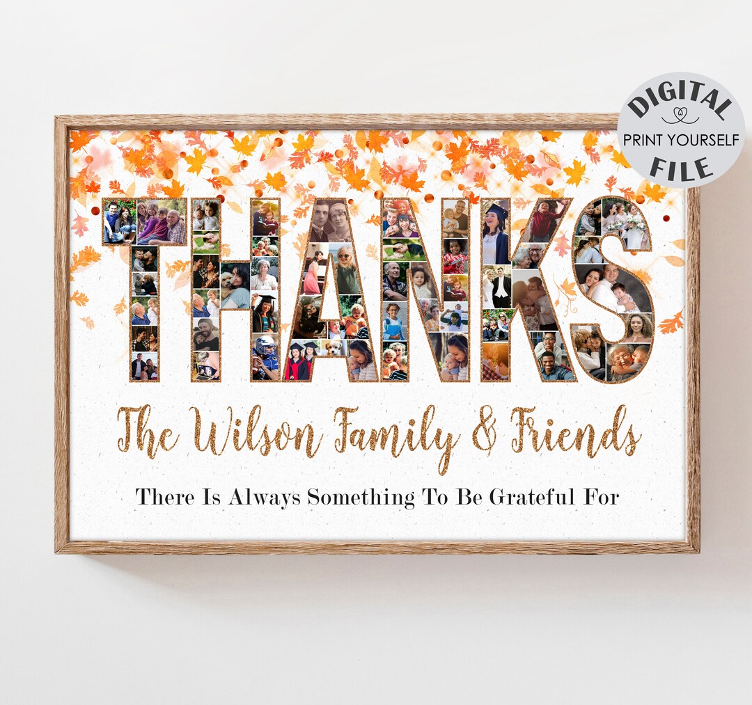 Thanksgiving Photo Collage Family Thankful Sign Pictures - Etsy