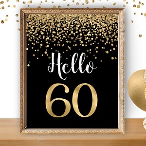 Printable 60th Birthday Decor Pack Cheers to 60 Years Happy | Etsy