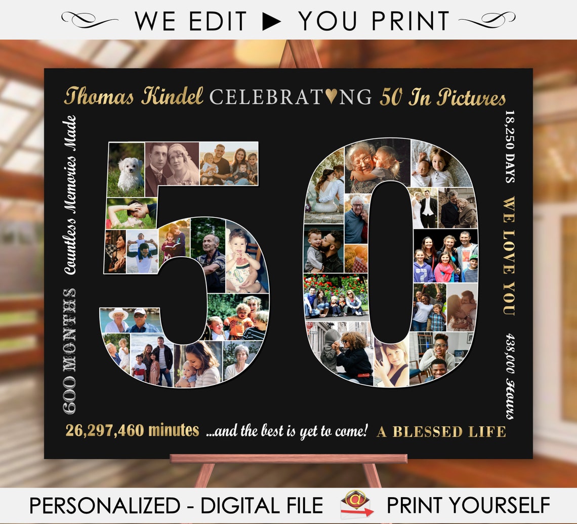 60th Birthday Photo Collage 60th Anniversary Collage 60th - Etsy