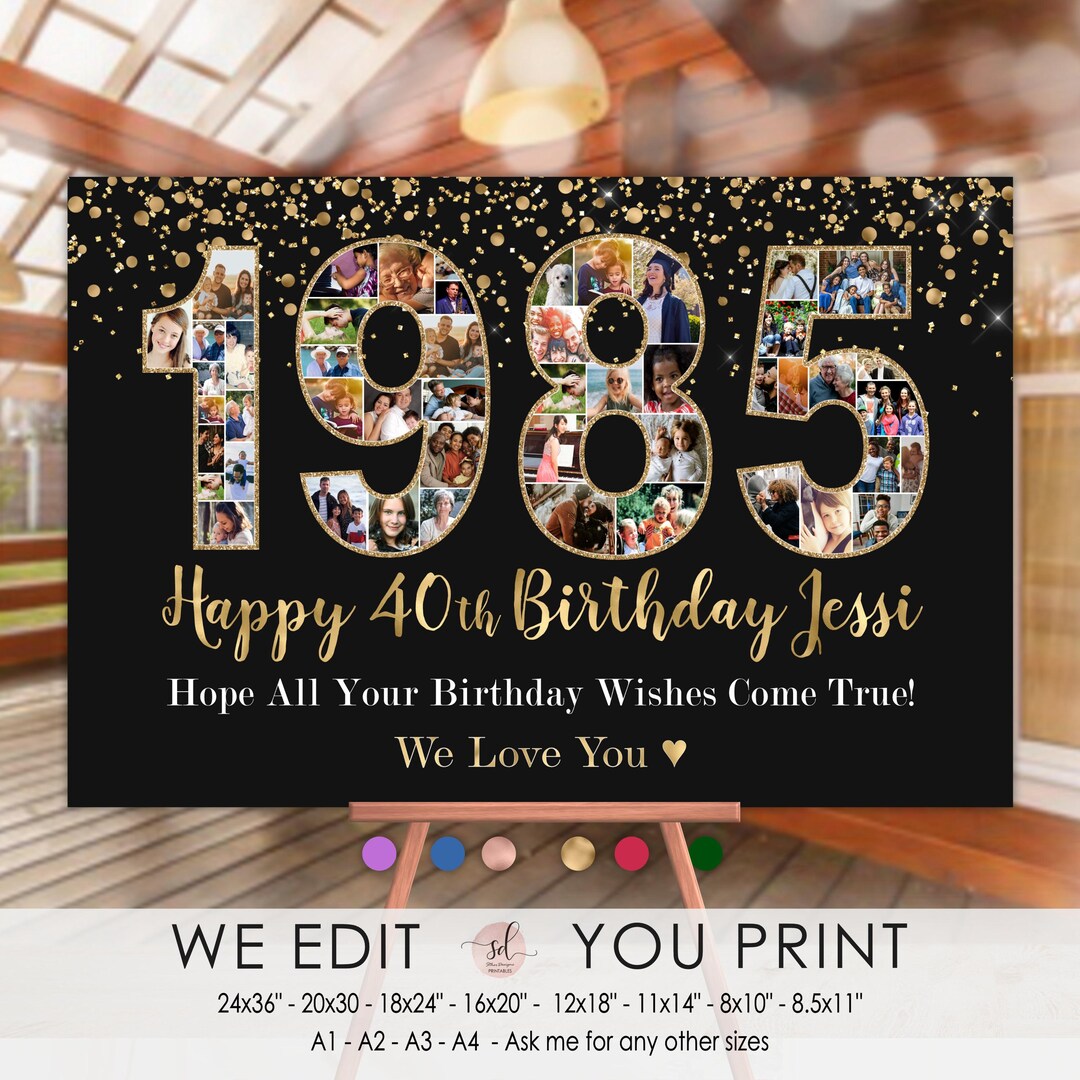 1985, 40th Birthday Photo Collage, 40th Anniversary, 1985 Poster, 1985 ...