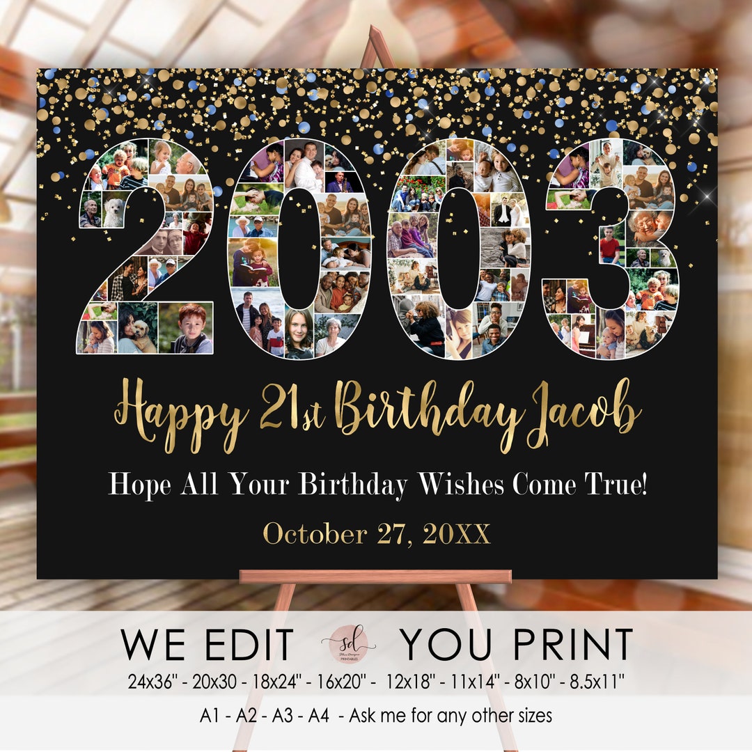 2003 Collage, 21st Birthday Photo Collage, 21st Anniversary, 2003 ...