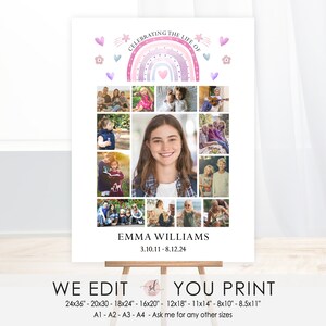 Child Memorial Poster, Kids Funeral Photo Collage, Celebration Of Life ...