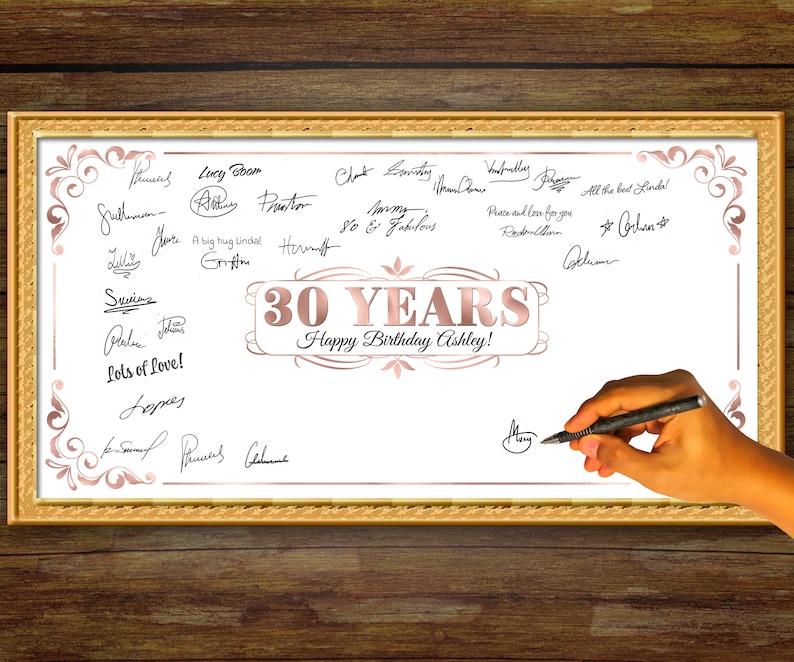 Birthday Guestbook Sign Signature Board Signing Poster - Etsy