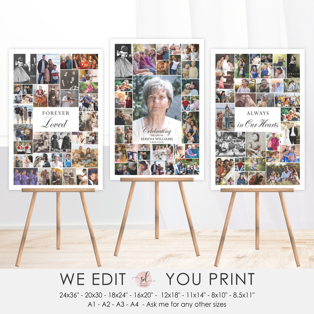 Memorial Poster, Funeral Photo Collage, Celebration of Life, in Loving ...