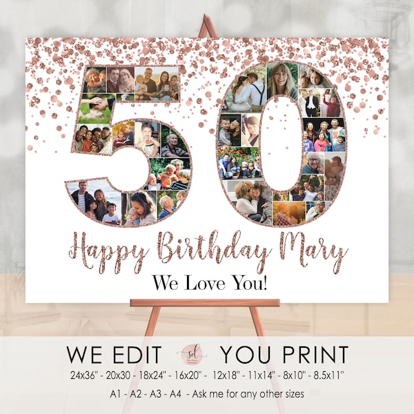 50th Birthday Photo Collage - Etsy
