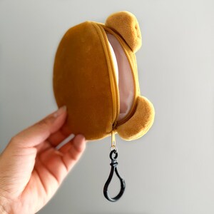 Bear Face Coin Purse – Embroidered Kids Wallet – Velvet Zipper Pouch ...