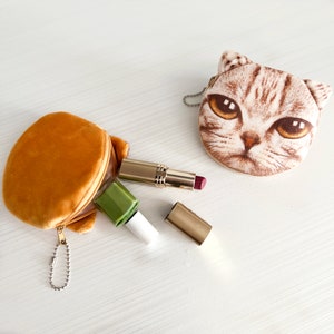 Cat Face Wallet, Cat Zipper Purse, Cat Key Chain, Cat Lover Gift. - Etsy