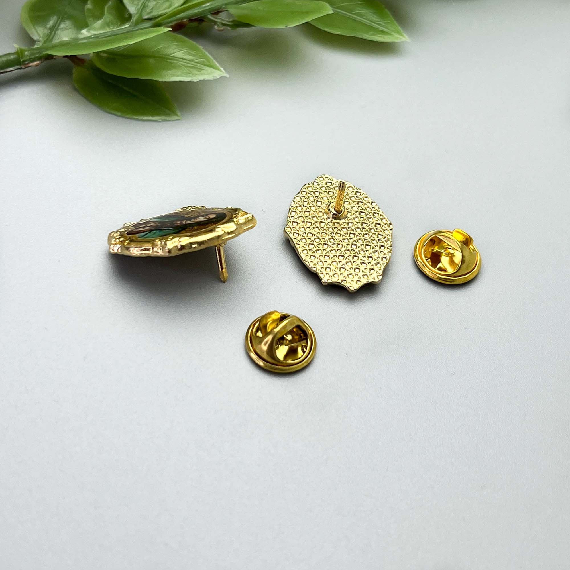 Virgin Mary Pin, Gold Pin, Miraculous Virgin Pin, Religious Pin Gift ...
