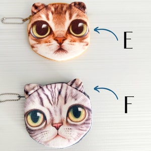 Cat Face Wallet, Cat Zipper Purse, Cat Key Chain, Cat Lover Gift. - Etsy