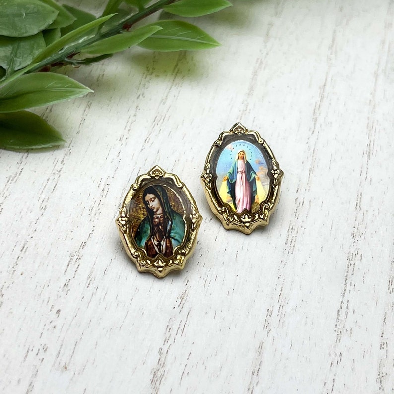 Virgin Mary Pin, Gold Pin, Miraculous Virgin Pin, Religious Pin Gift ...