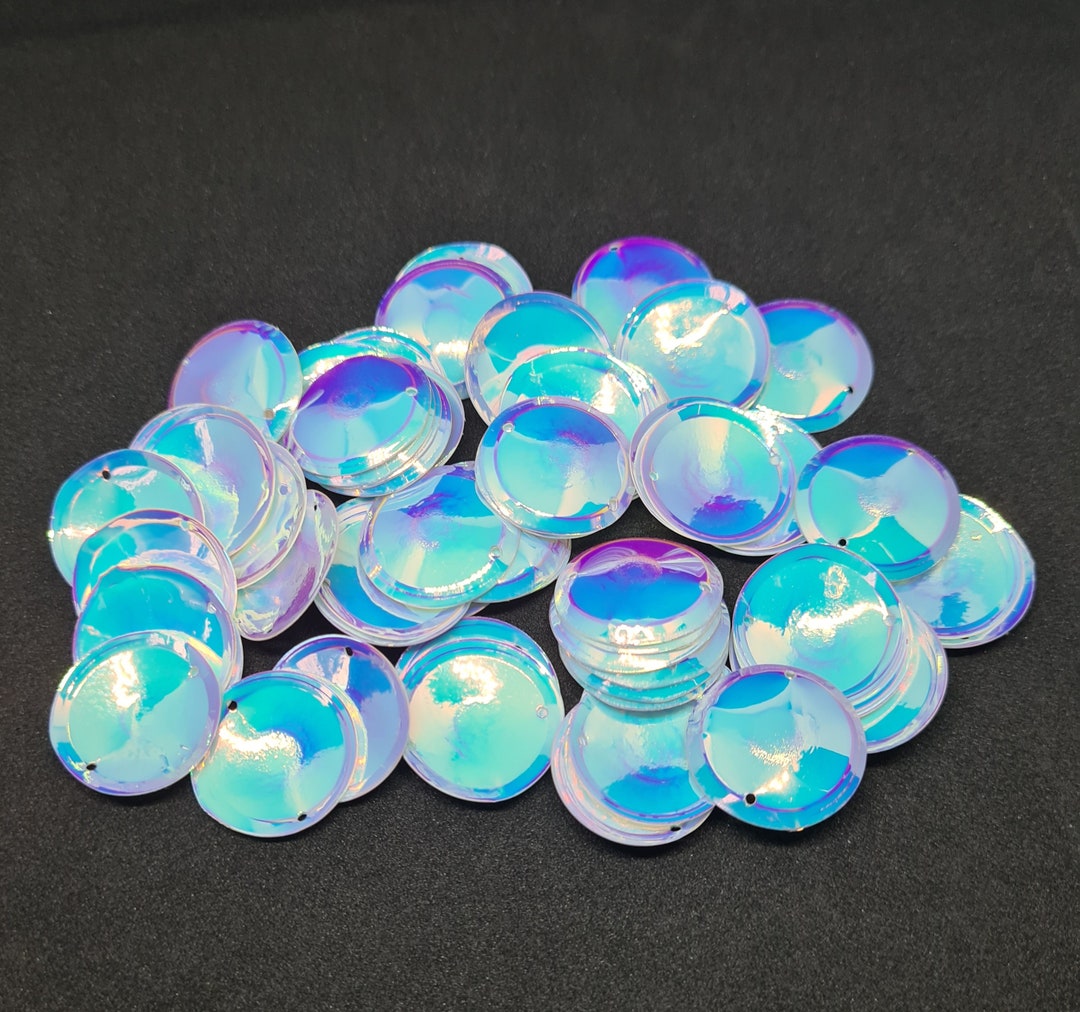 20mm Cupped Sequin Discs White With the Appearance of Blue/lilac 10g - Etsy