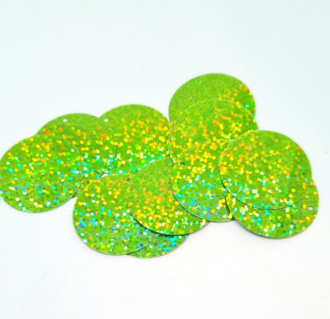 30mm Large Round Hologram Sequins Lime Green 5g Approx 21pcs - Etsy