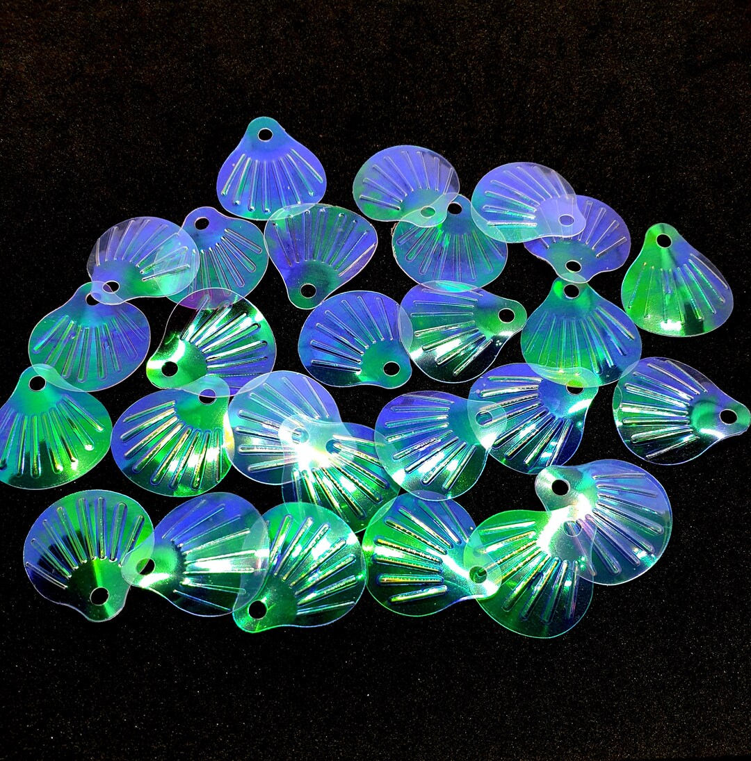 Large 24mm Transparent AB Sequin Shells 5g - Etsy UK