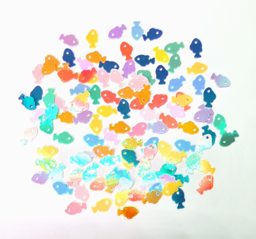 5g of Tiny 8mm Fish Sequins Mixed/blue/yellow - Etsy
