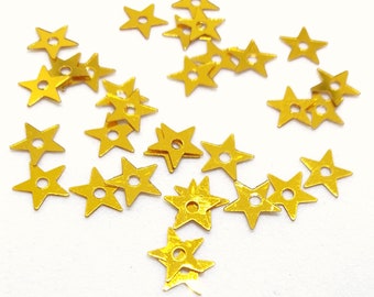 Gold Star Sequin Mix 20g. 100s of Gold Colour Metallic and Hologram ...