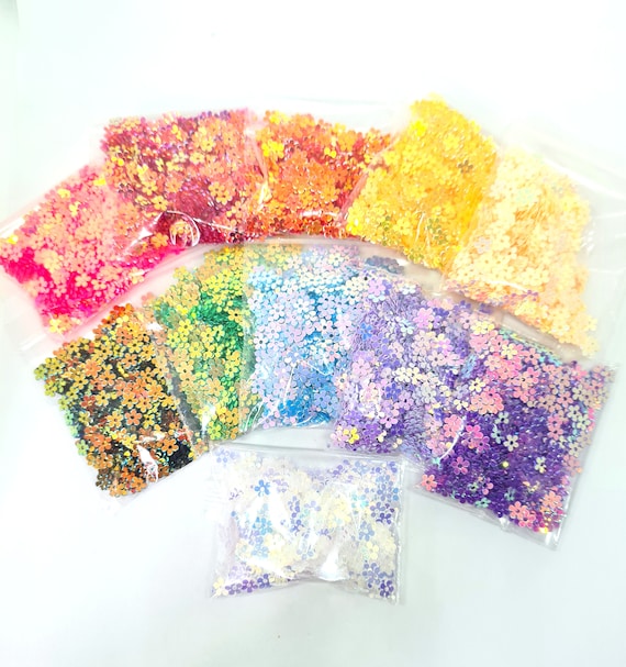 11 X 5g Packets of Tiny 5mm Gold Shine Flower Sequins - Etsy