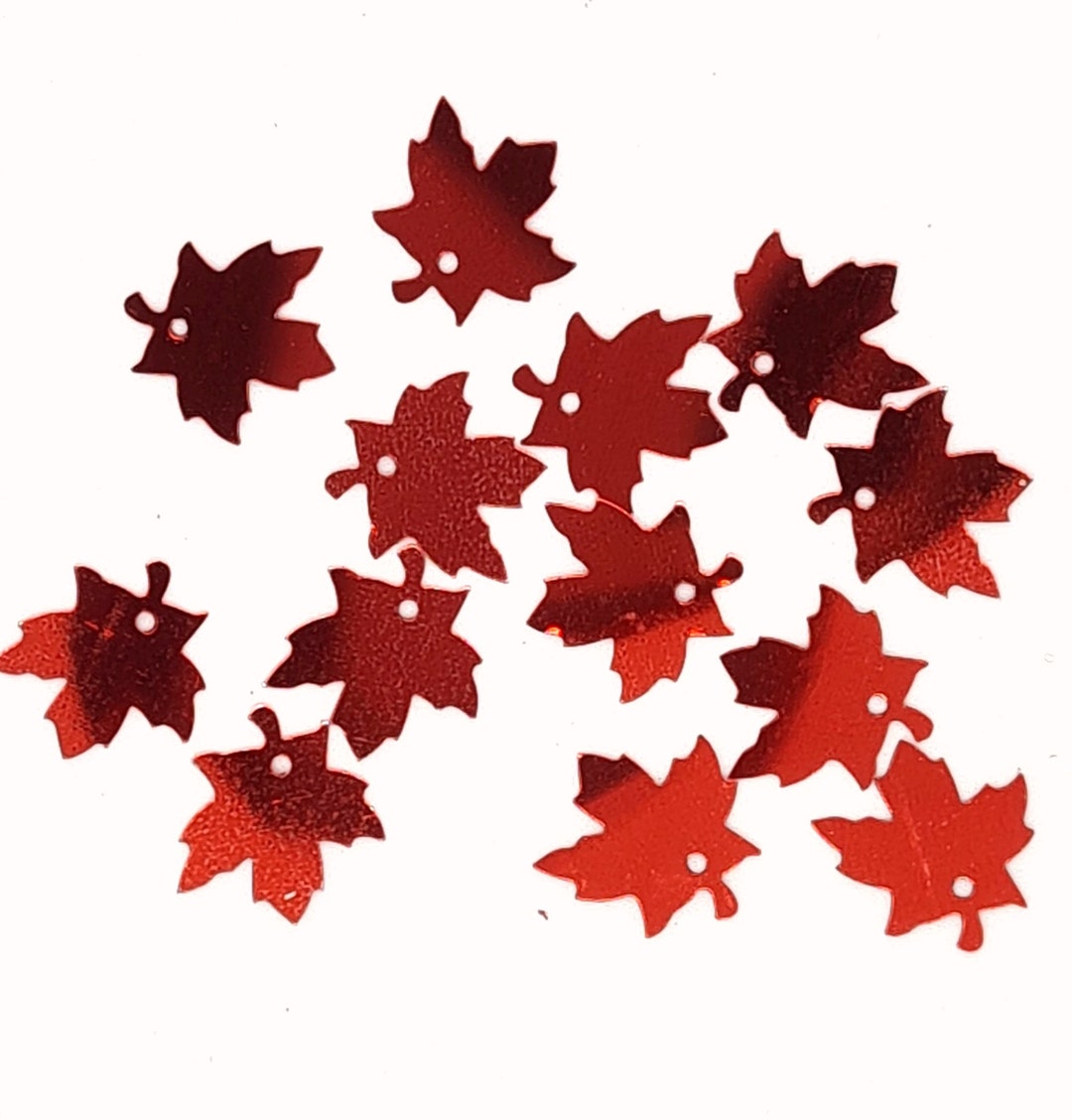 10g Red Shiny Sequin Maple Leaves 13.5mm - Etsy