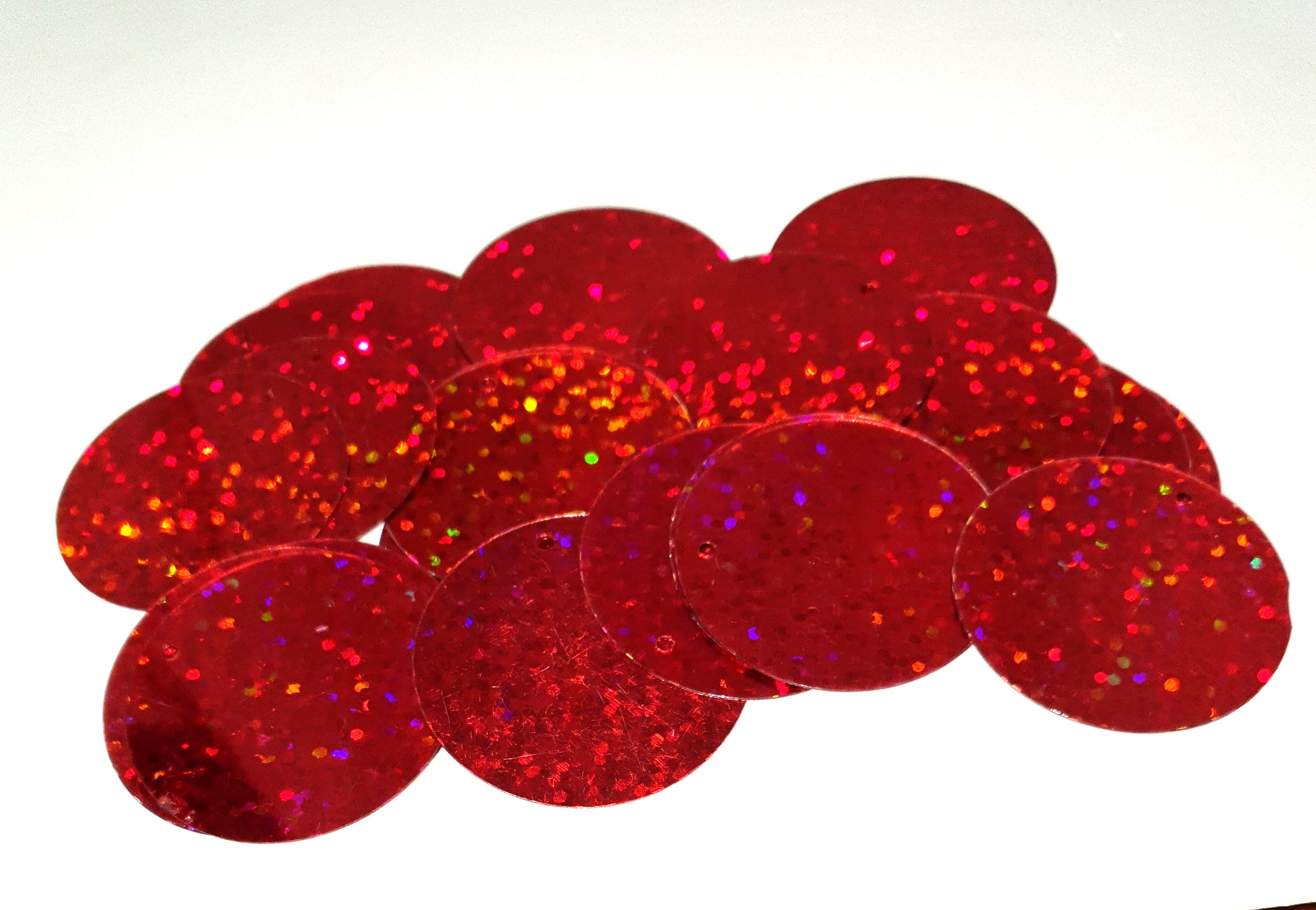 30mm Large Round Hologram Sequins Red 5g Approx 20pcs - Etsy