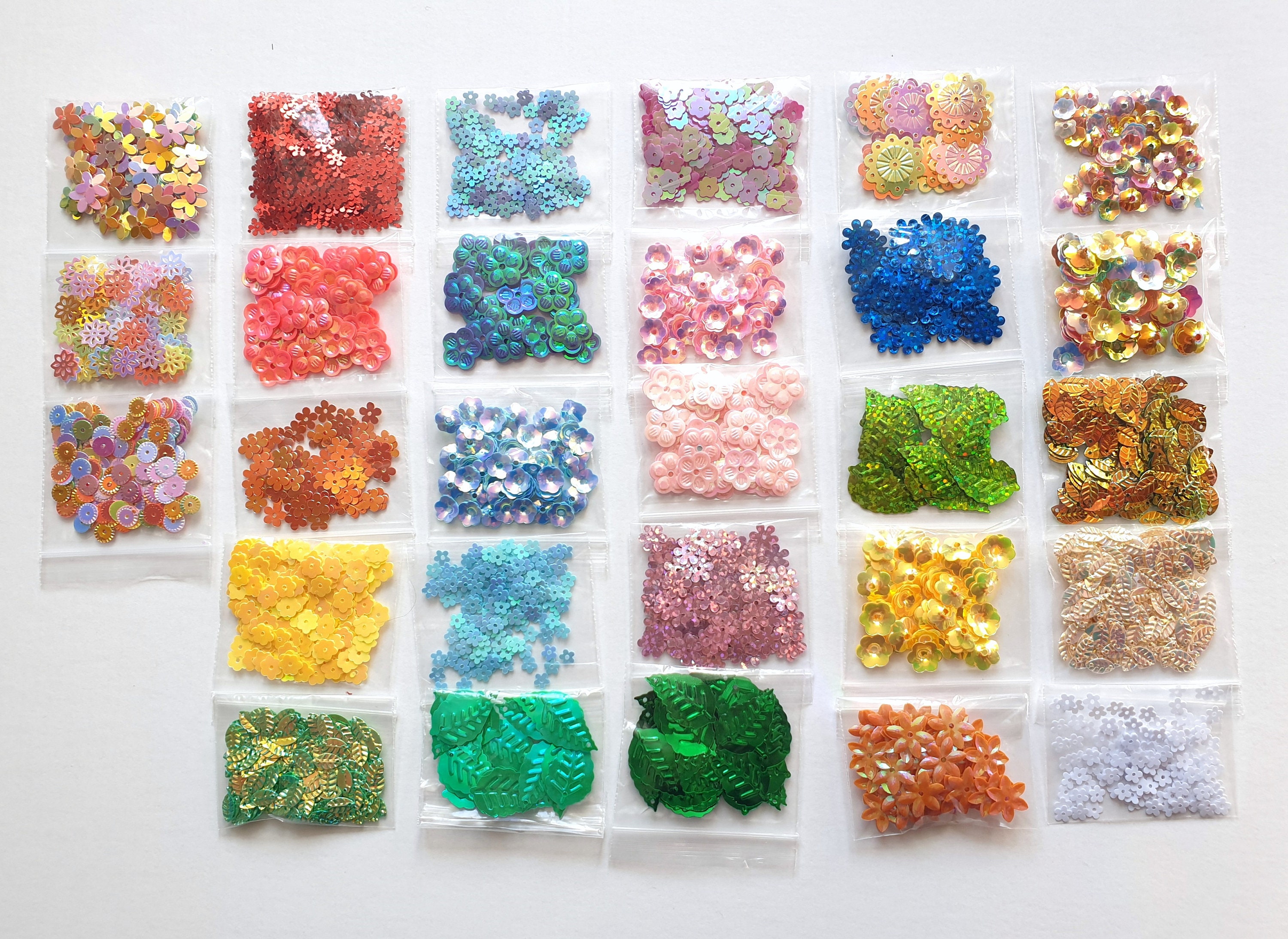 28 Packets of Flower and Leaf Sequins Individually Packed - Etsy