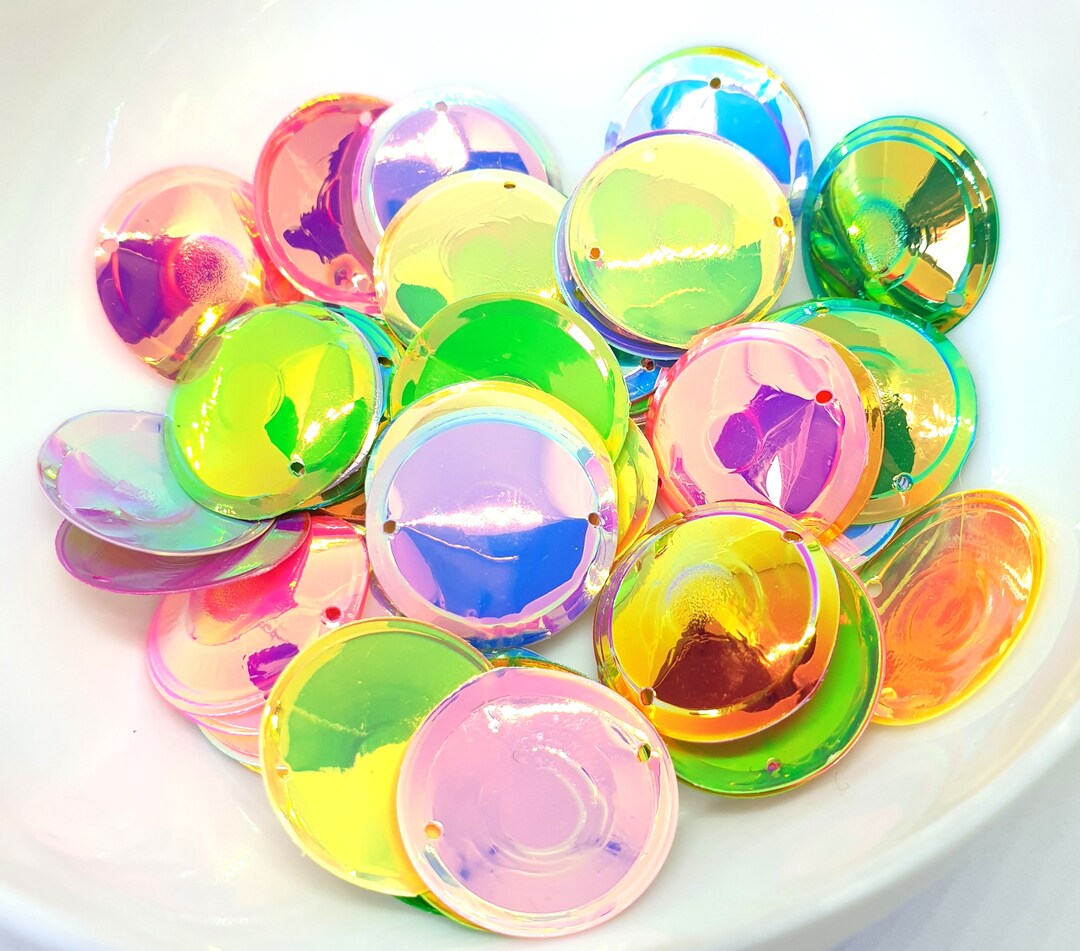 20mm Cupped Sequin Discs Mixed Coloures 10g - Etsy