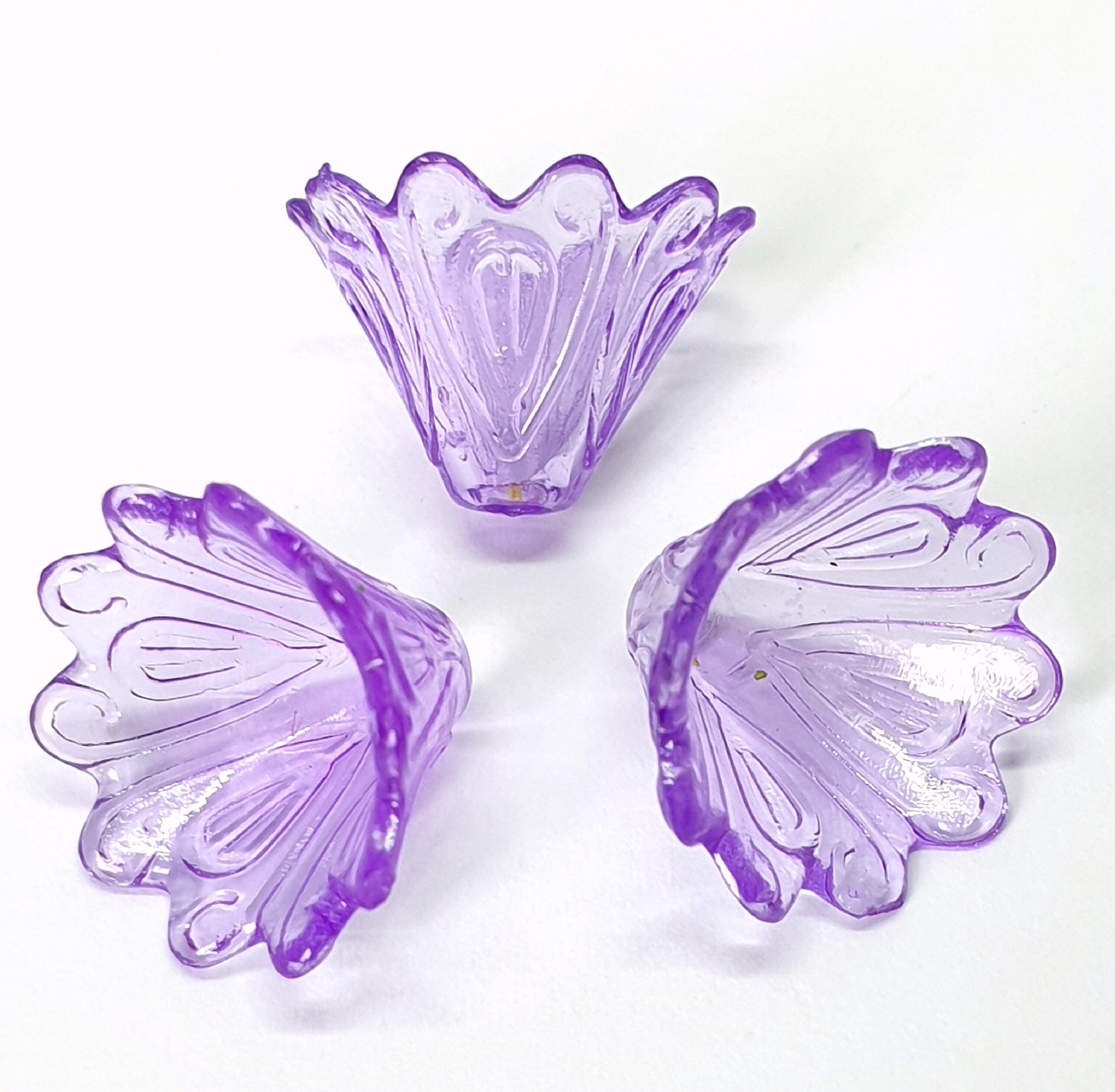50 Acrylic Purple Flower Cones - Etsy UK