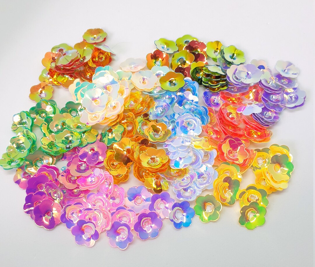 10g Sequins 10mm Mixed AB Cupped Flowers Approx 315pcs - Etsy