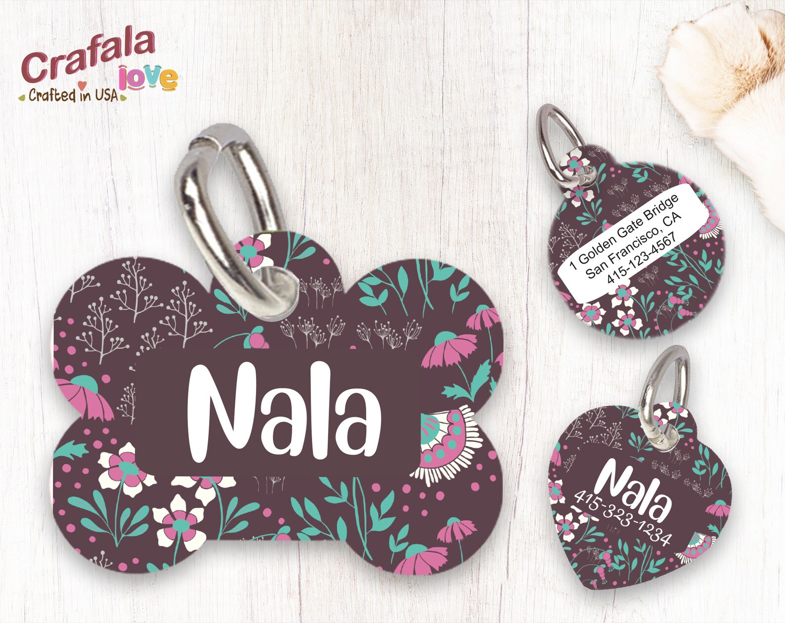 Personalized Pet Tag Pet ID Tag Custom Pet Tag Custom Print - Etsy