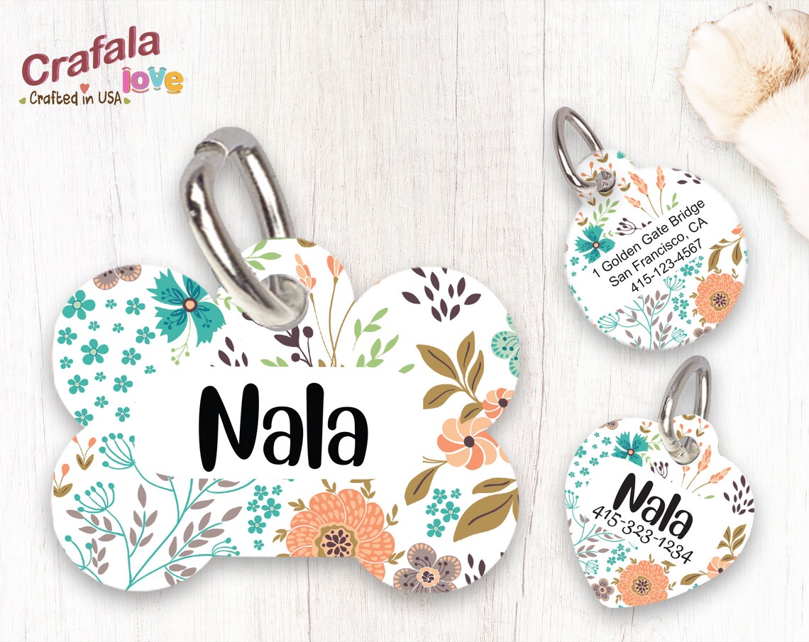 Personalized Pet Tag Pet ID Tag Custom Pet Tag Custom Print - Etsy