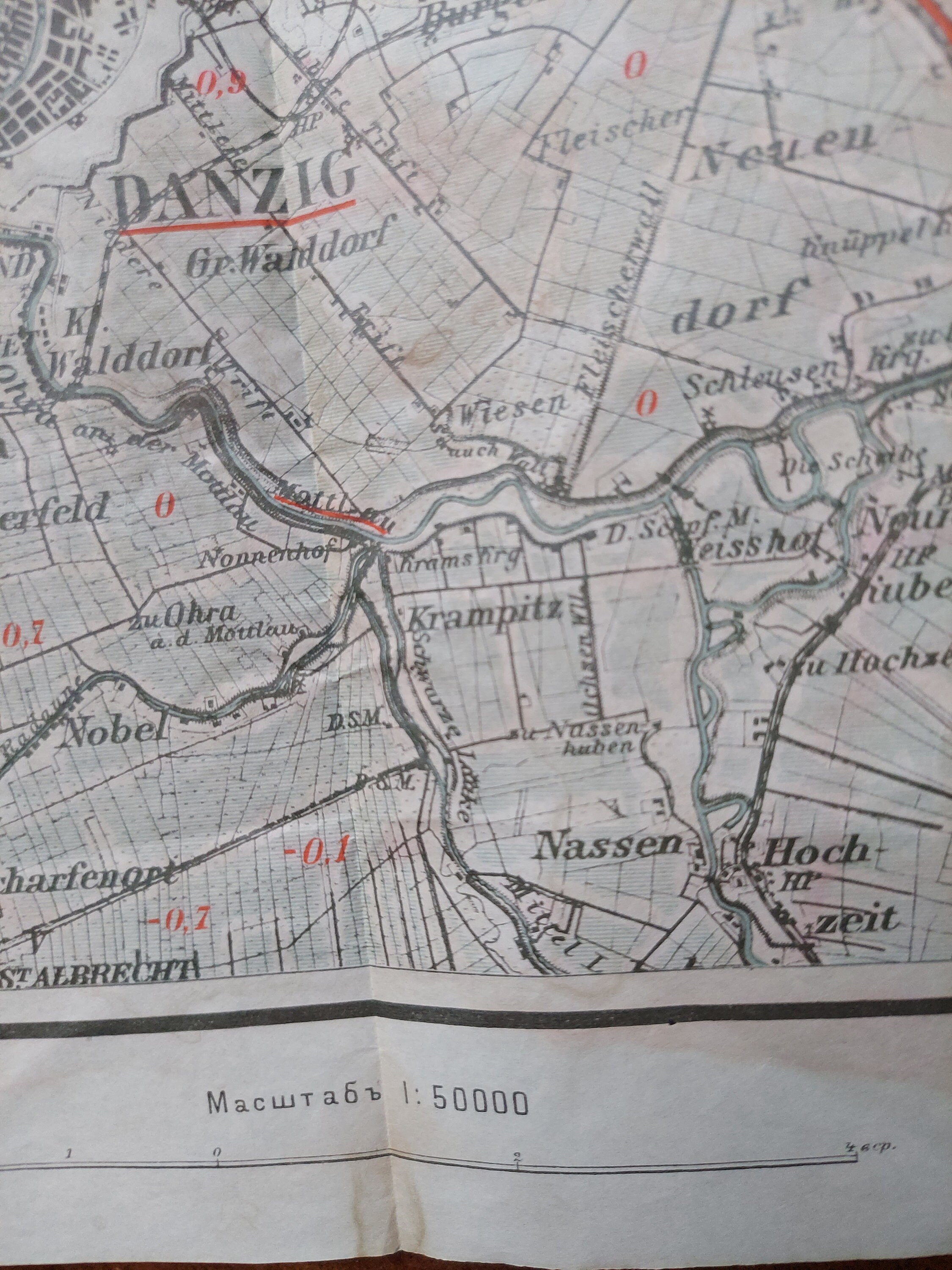 Early 1900s Map of Danzig Russian Empire Map of Gdansk Prussia Map ...