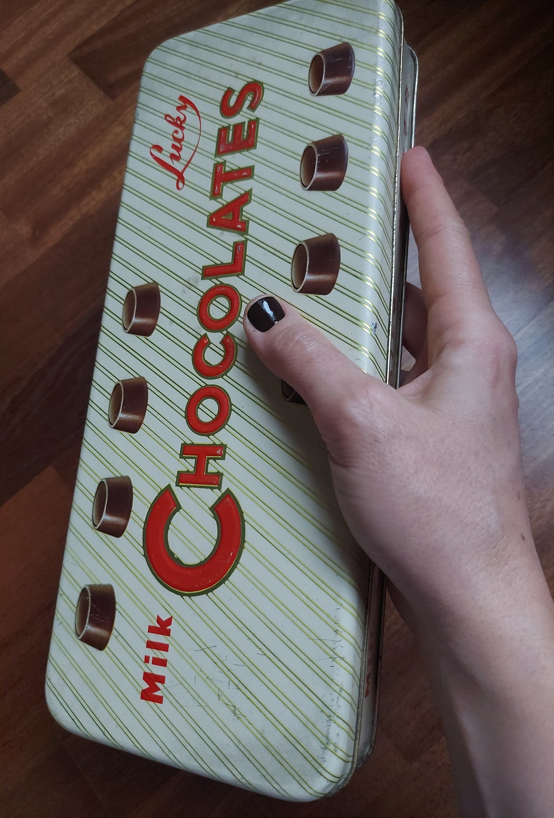 Lucky Milk Chocolates Tin Case, Vintage Tin Box, Original 1980s ...