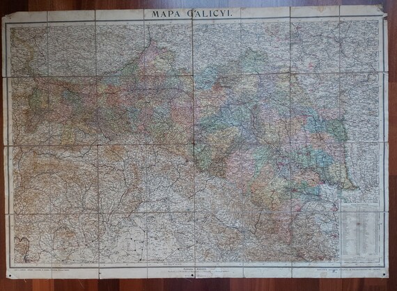 Mapa Galicyi Map of Galycia by HERRICH Alwin Antique - Etsy