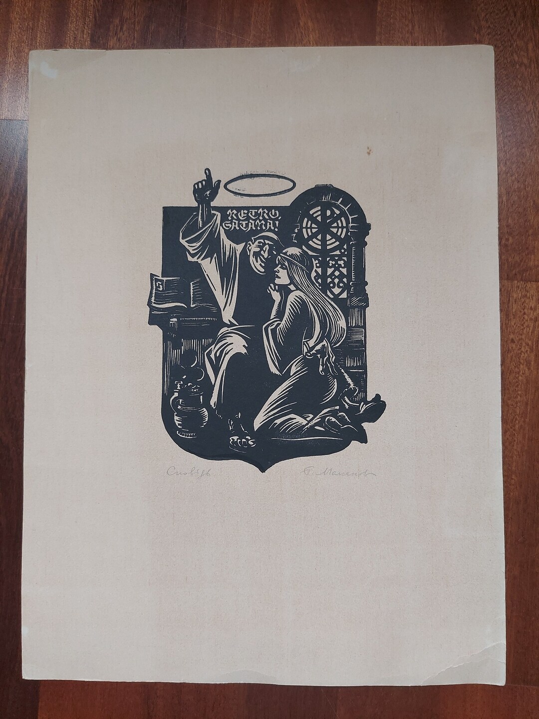 Georgiy Malakov Original Linocut, Linoprint by Ukrainian Artist, Retro ...