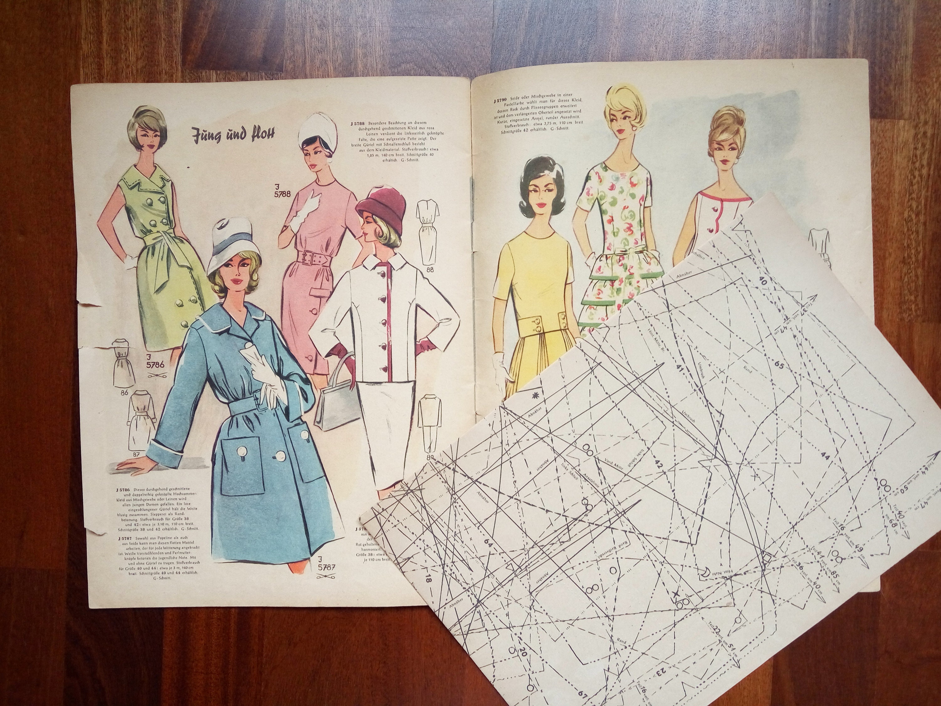 1950s Sewing Pattern Magazine, Modenschau Magazine Gustav Lyon, Old ...