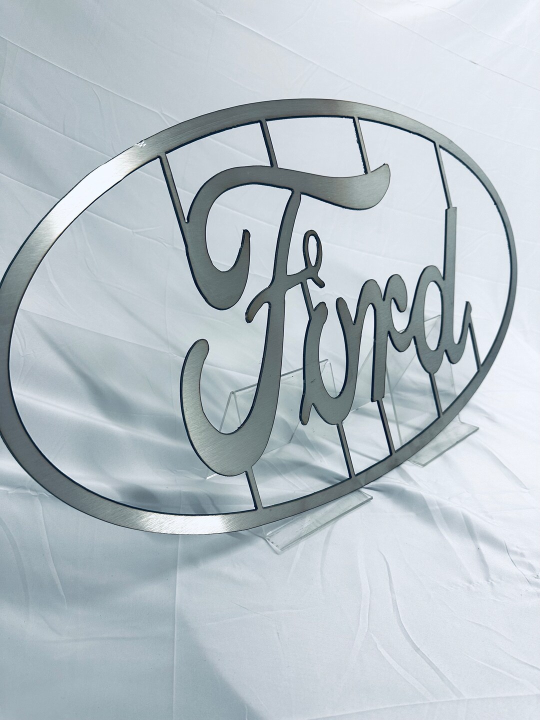 Ford Logo Style Emblem Metal Wall Hanging Stainless Steel - Etsy